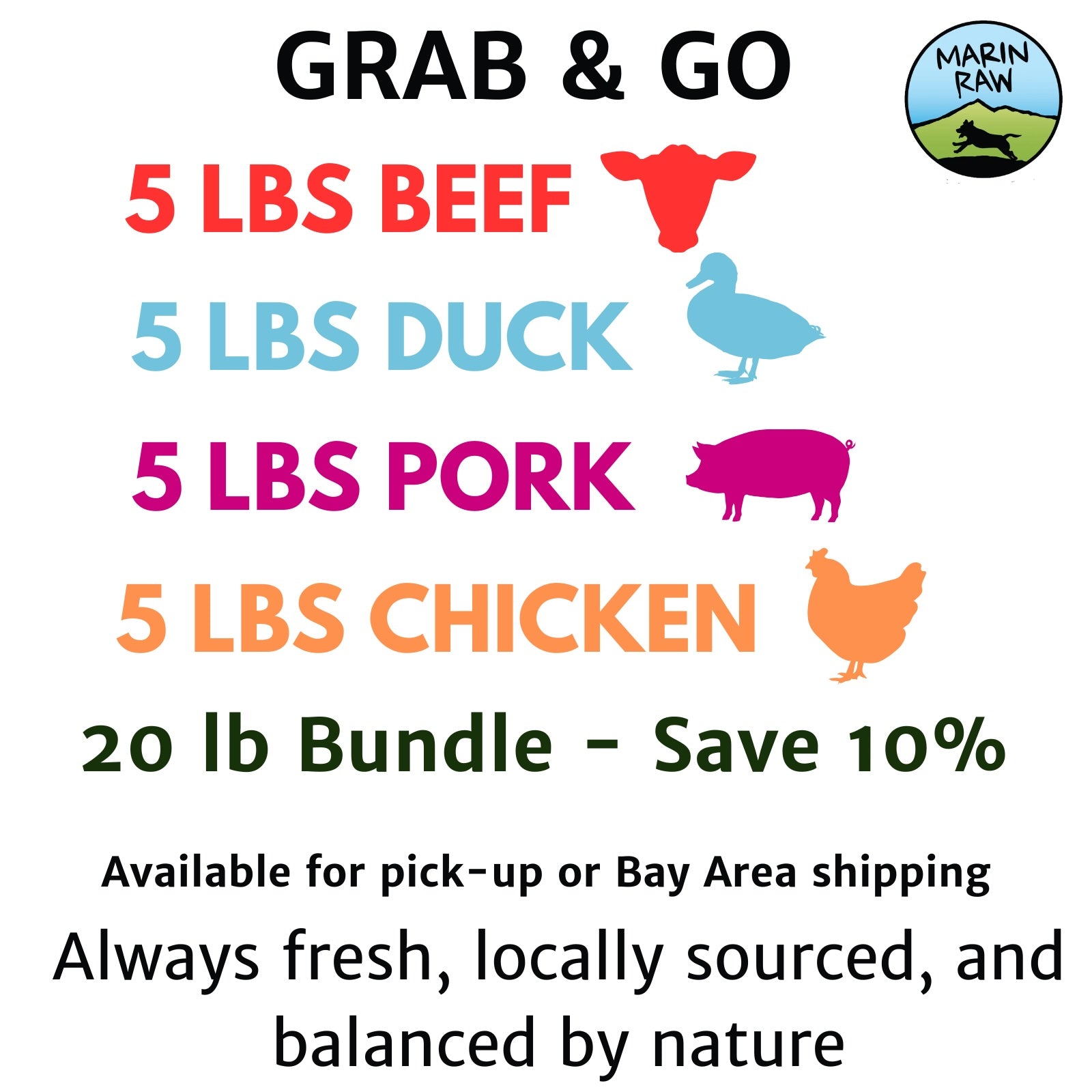 Grab & Go 20 lb Variety Box #1 - Marin Raw